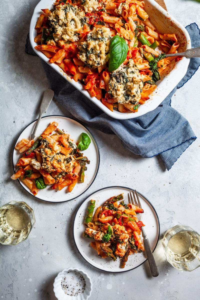 Vegan Pasta Bake with Ricotta – GoGo Quinoa